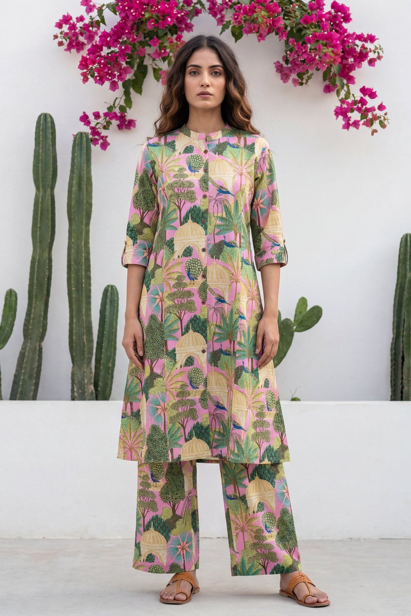 Peacock Palace Pink Cotton Co-ord Set | Me&My