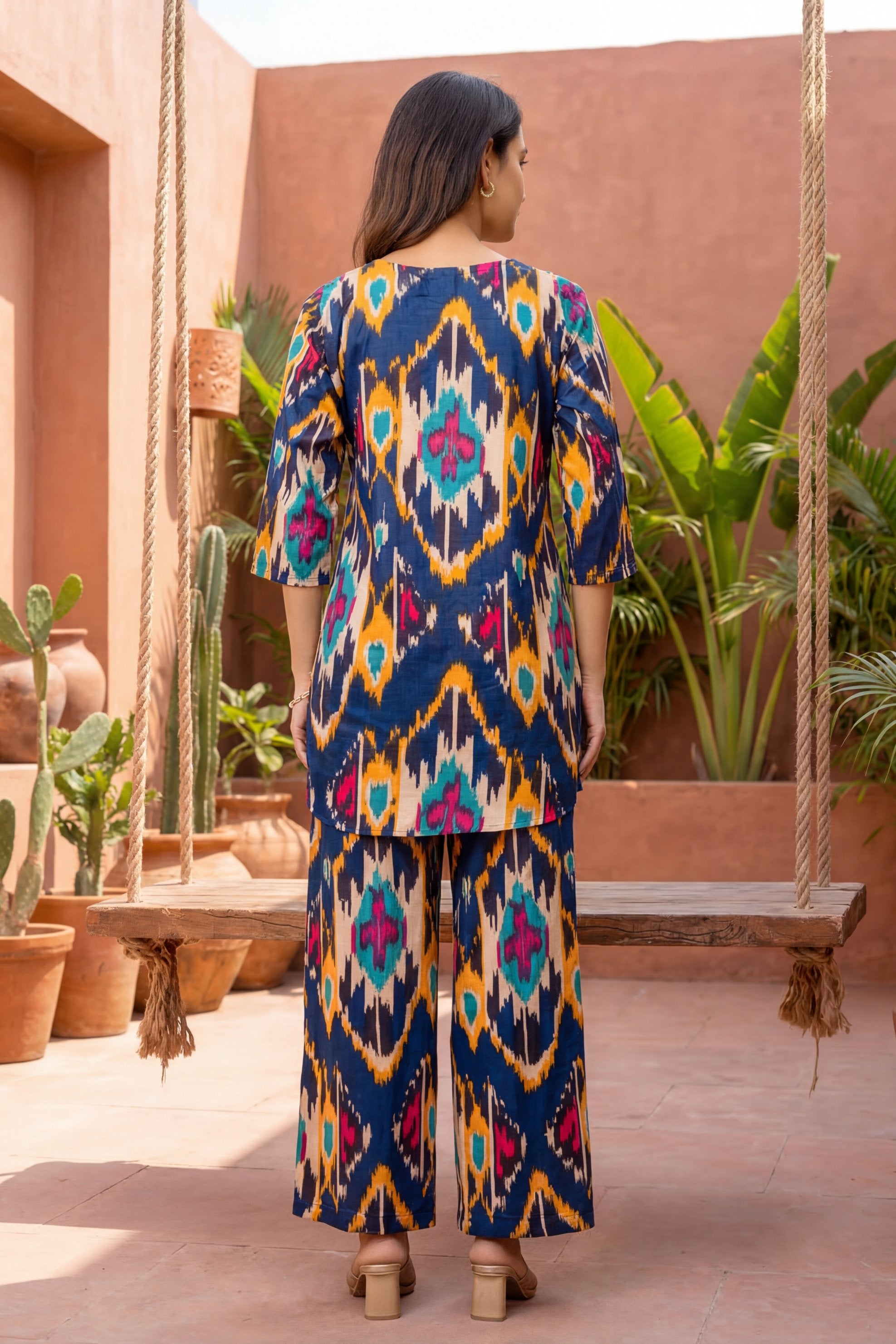 Blue Cotton Abstract Co-ord Set – Me&My
